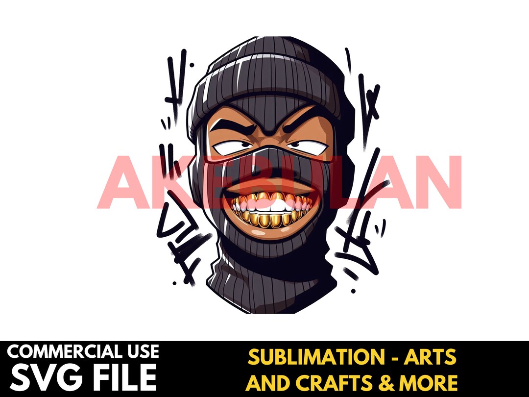 Boondocks Style Cartoon, Rapper,ski Mask, Hip Hop, Gangster, PNG ...
