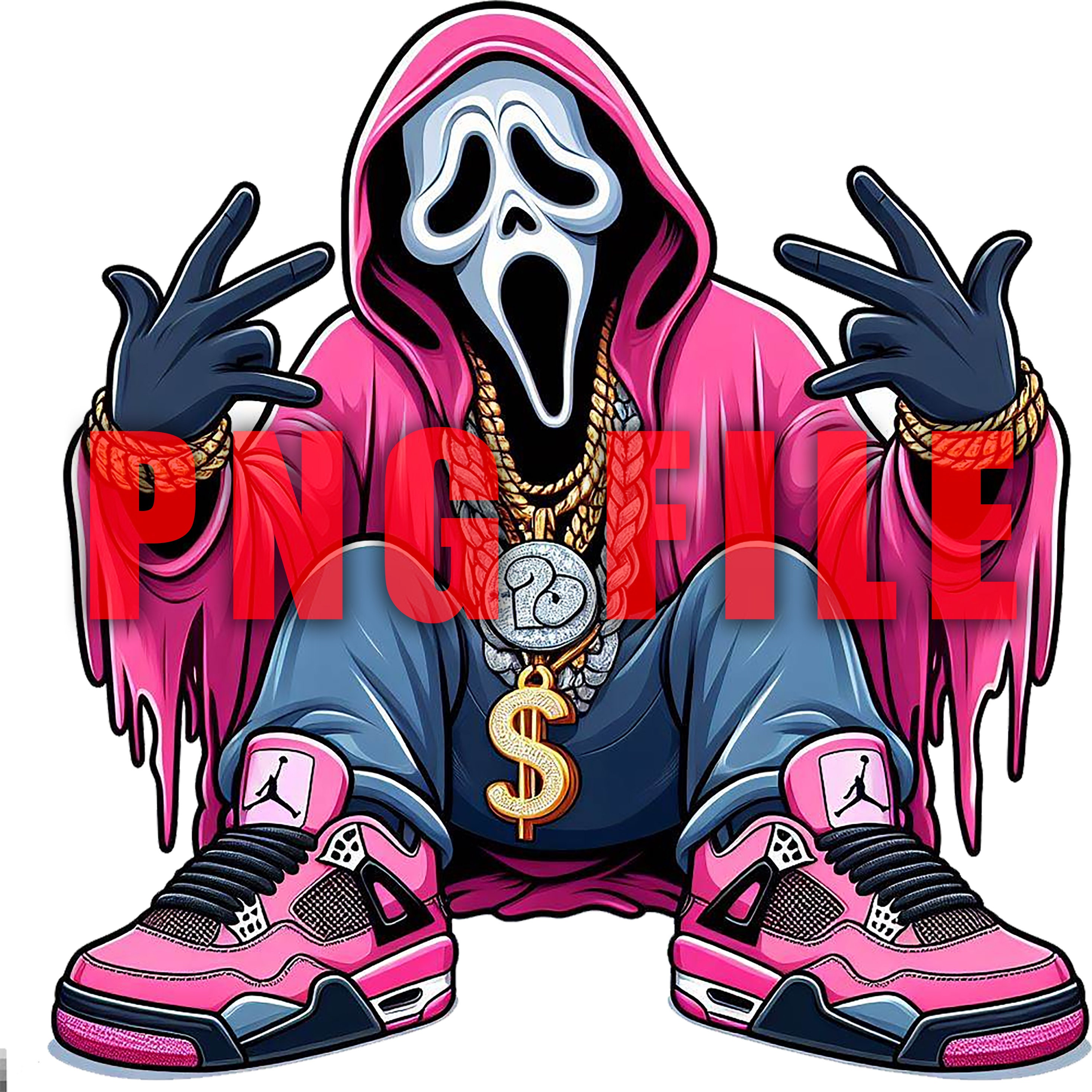 Ghost Face Gangster Character Dollar Sign Rapper Hip Hop Gangster Png Art Urbanstreet