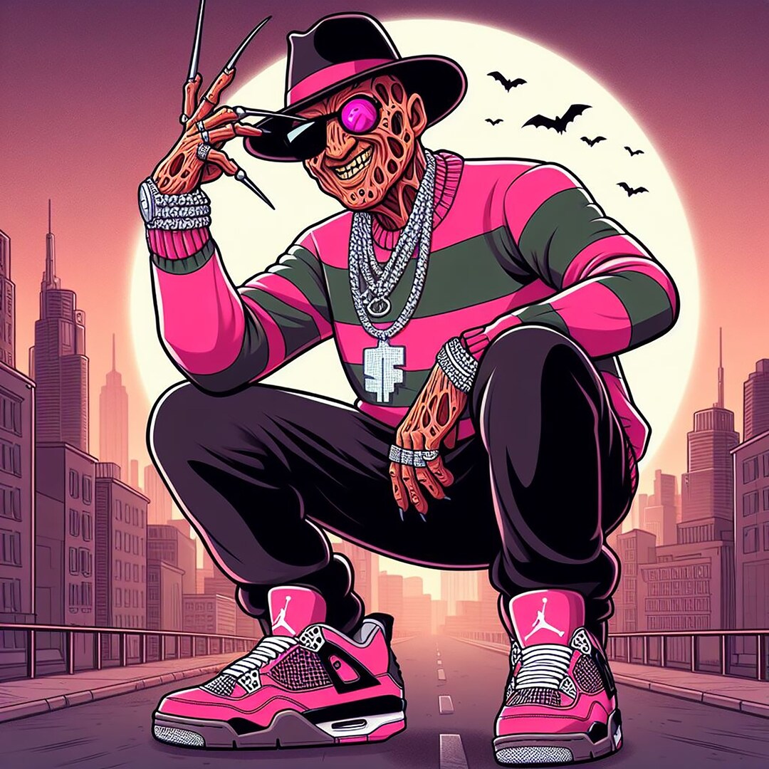 Freddy Krueger Gangster Character Dollar Sign, Rapper, , Hip Hop ...