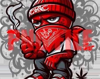 Blood Boondocks Style Cartoon Rapperski Mask Hip Hop - Etsy