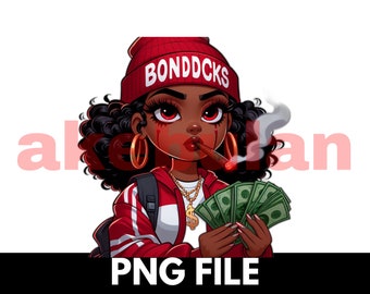 Female Boondocks Style Cartoon, Rapper,ski Mask, Gangster, PNG, Cricut ...