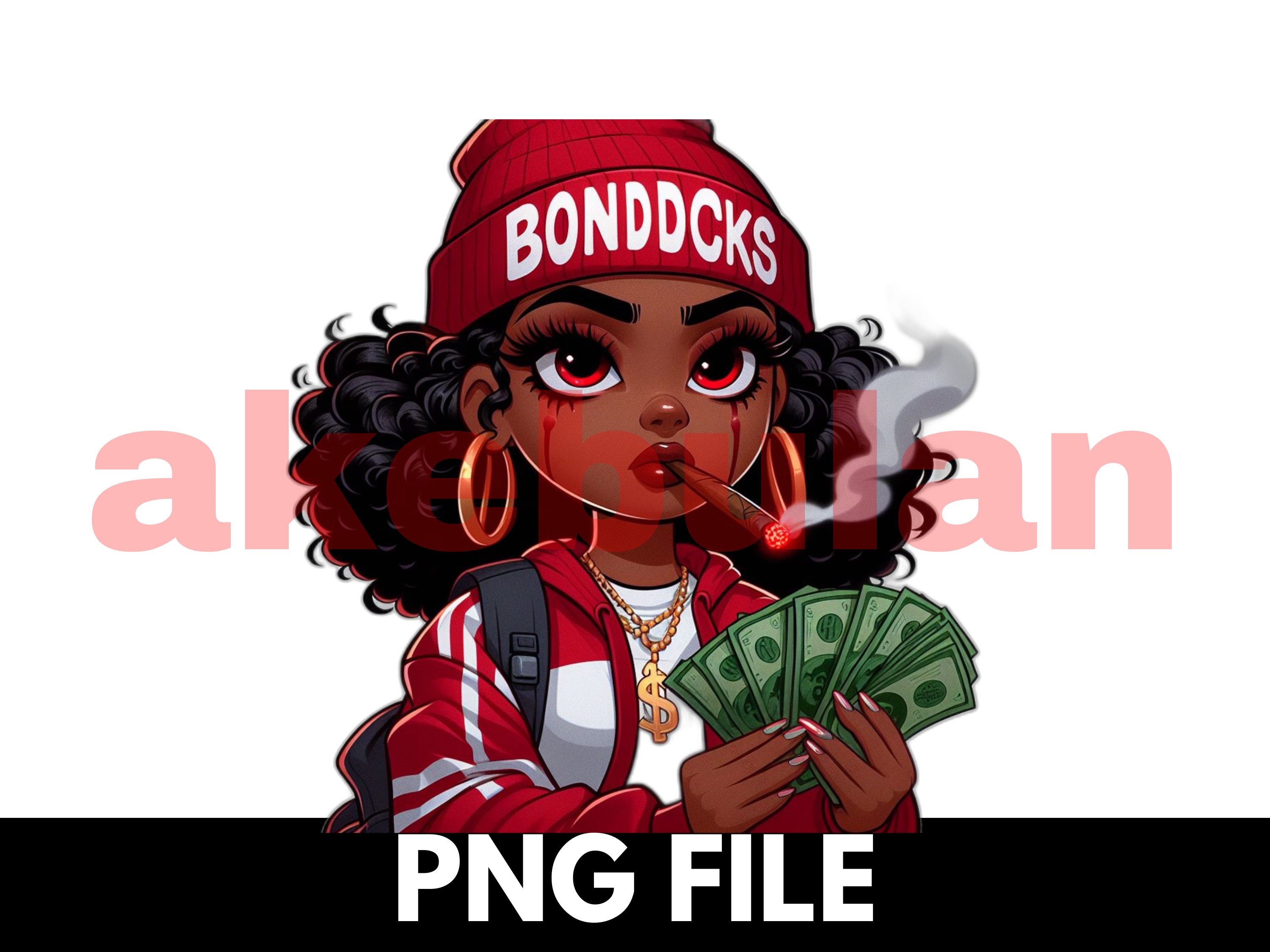 Female Boondocks Style Cartoon, Rapper,ski Mask, Gangster, PNG, Cricut ...