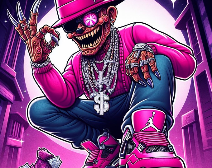 Freddy Krueger Gangster Character Dollar Sign, Rapper, , Hip Hop ...