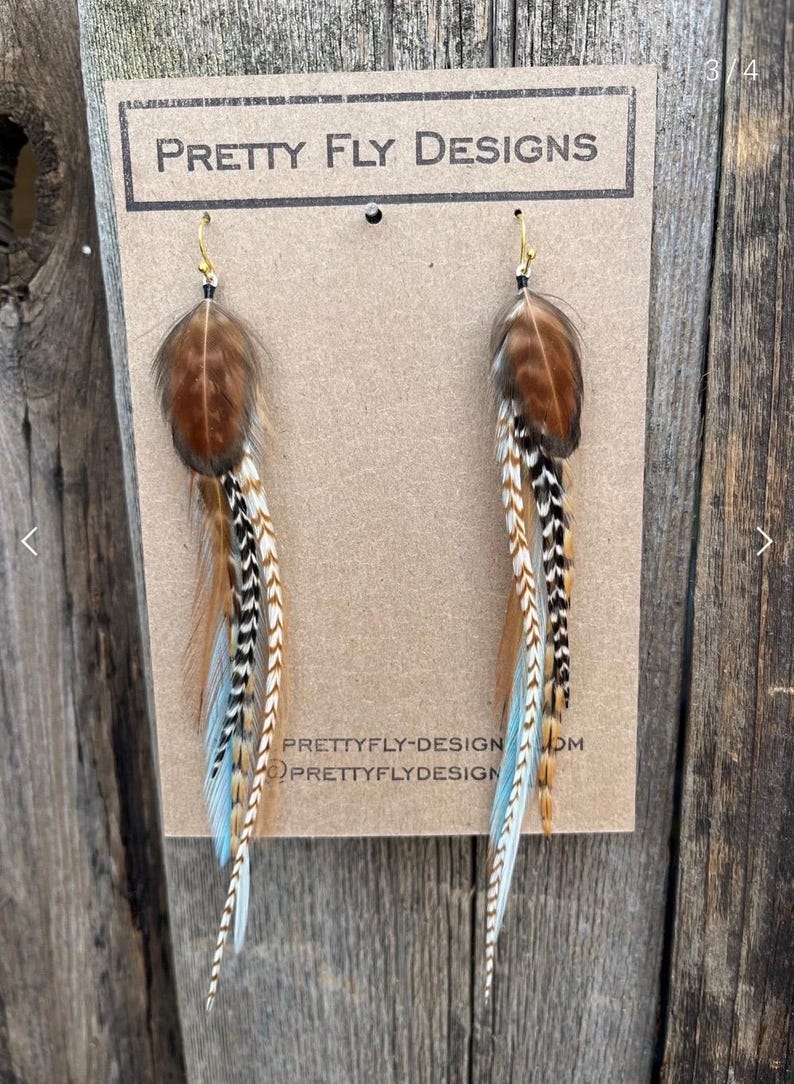 Boho Feather Earrings | Western Boho Style, Festival Ready - Etsy