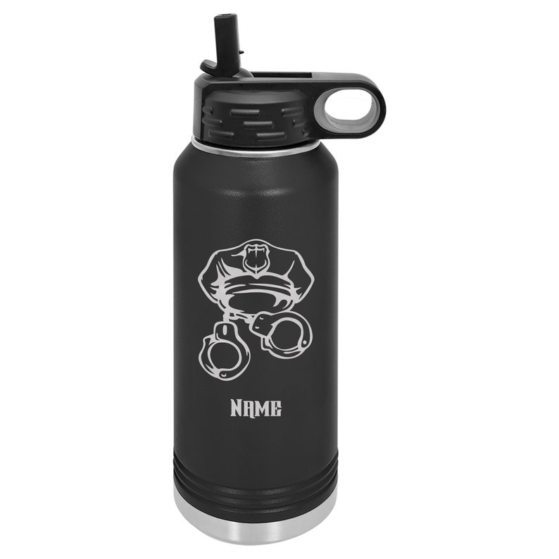 Personalized Police Officer Insulated Water Bottle, Laser Etched - Etsy