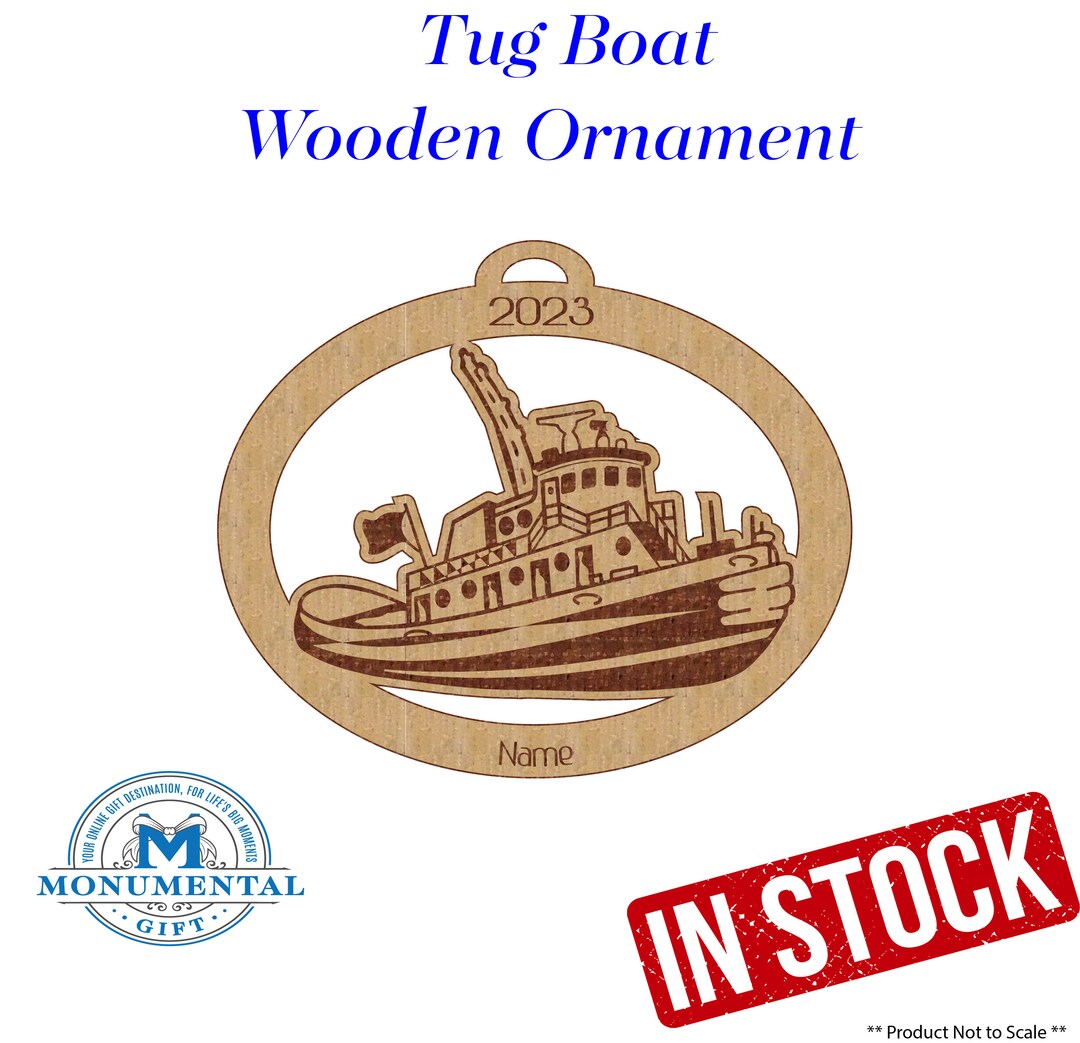 Tugboat Captain Personalized Wooden Ornament, Tugboat Captain Christmas ...
