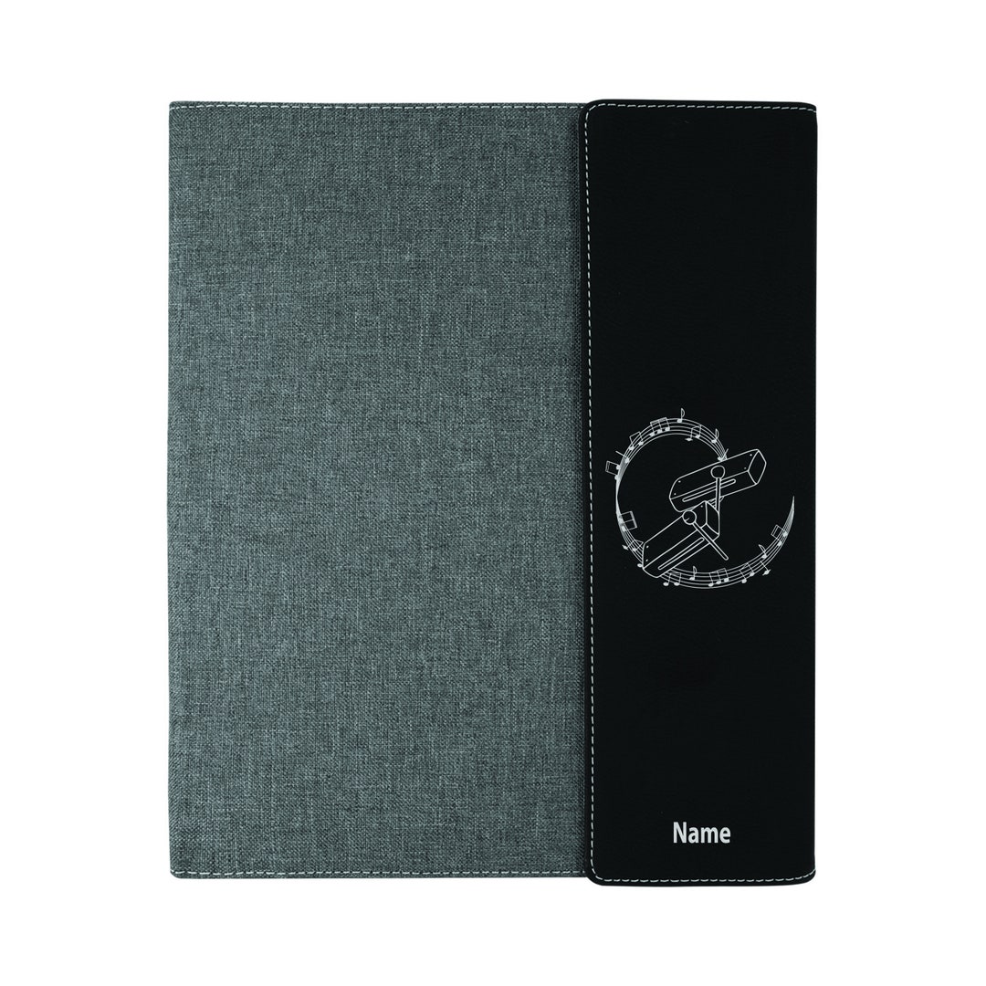 Personalized Woodblock Player Leatherette Portfolio, Custom Notebook - Etsy