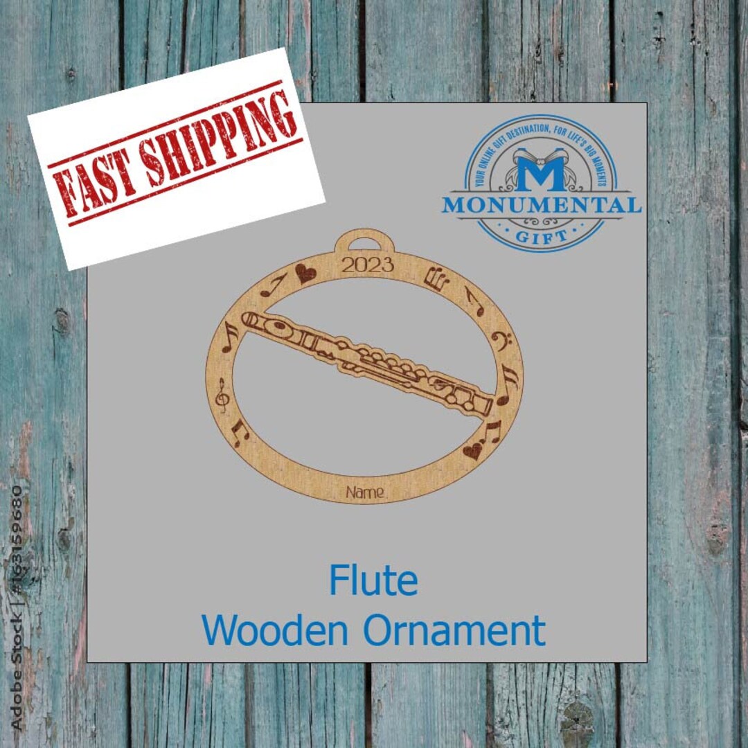 Flute Personalized Wooden Ornament Flute Player Christmas - Etsy