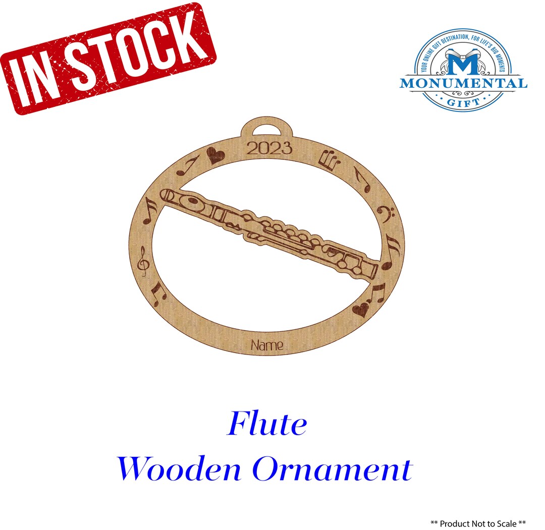 Flute Personalized Wooden Ornament, Flute Player Christmas Ornament ...