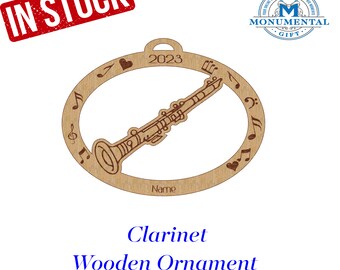 Clarinet 2-layer Personalized Laser Cut Wood Christmas Ornament, Gift ...