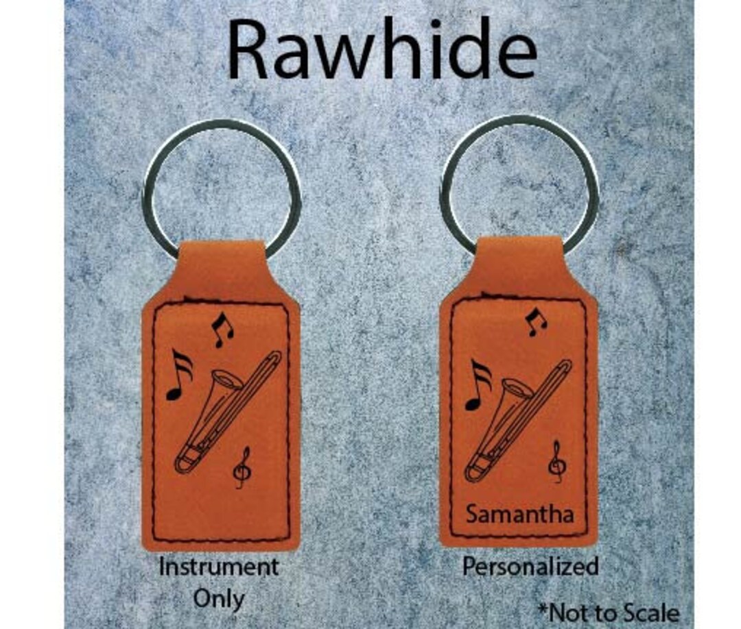 Personalized Trombone Player Keychain, Leatherette Instrument Gift - Etsy