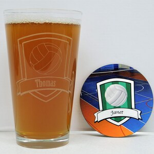 Volleyball, Volleyball Coach Gift Set With Coaster and Gift Box ...