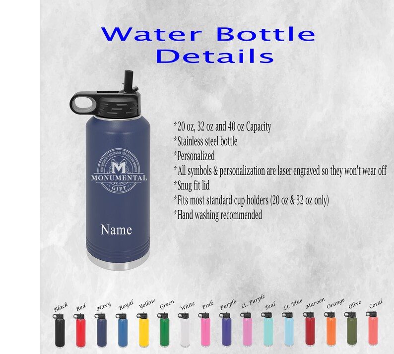 Personalized Barber Insulated Water Bottle, Laser Etched, Stainless ...