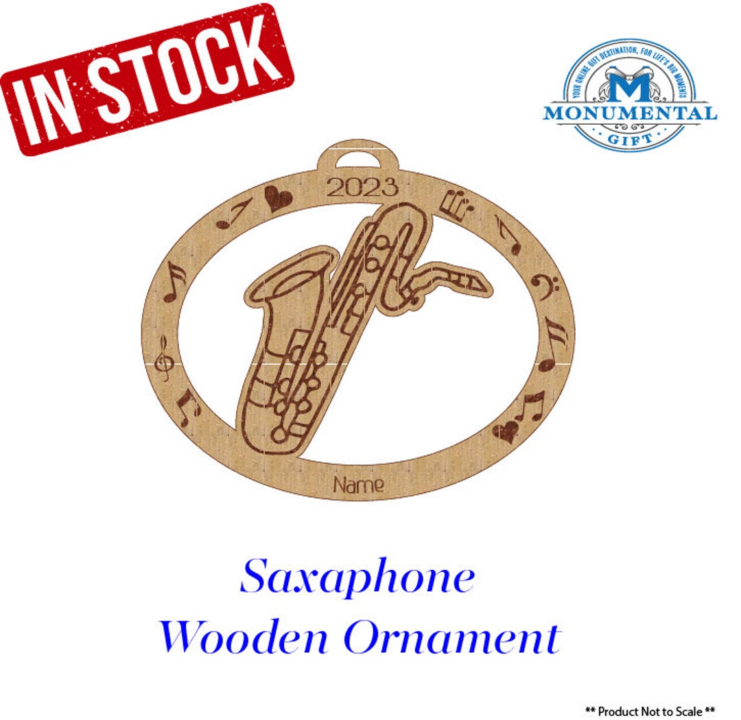 Saxophone, Saxophone Wooden Ornament, Saxophone Christmas Gift ...