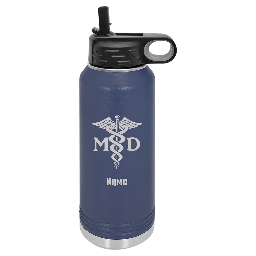 Personalized Medical Doctor Insulated Water Bottle, MD Graduation Gift ...