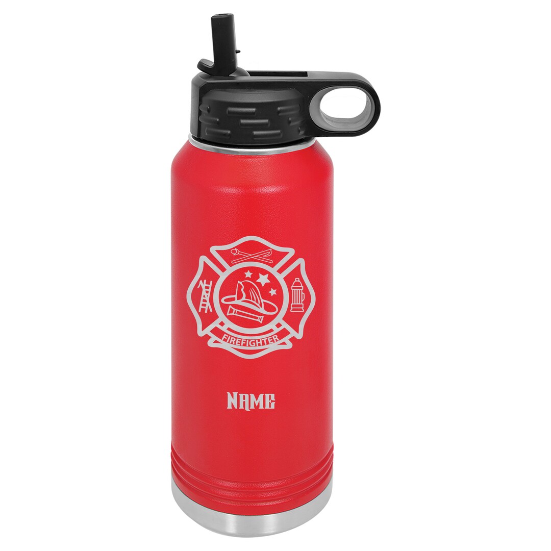 Firefighter Personalized Water Bottle, Firefighter Water Bottle Gifts ...
