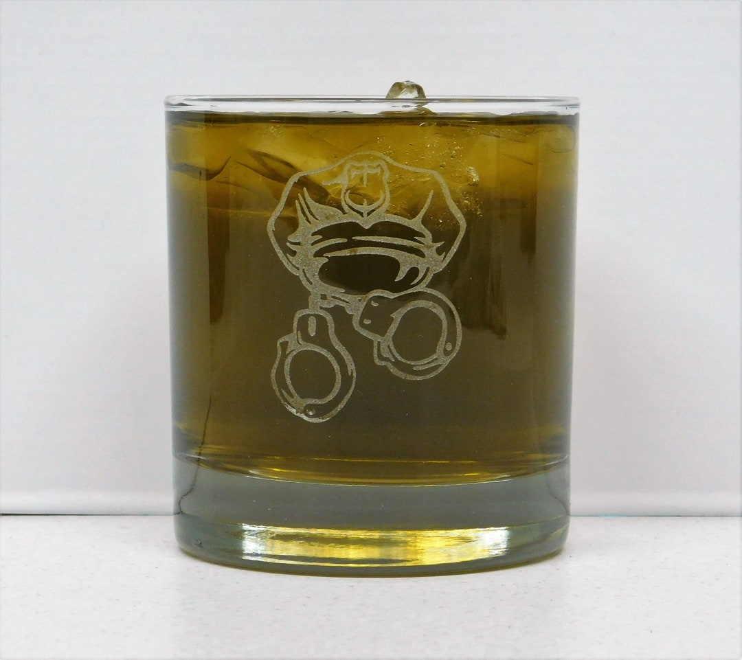Police Officer Whiskey Glass, Hand Etched Rocks Glass, Graduation Gift ...