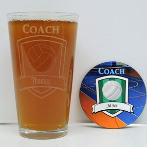 Volleyball, Volleyball Coach Gift Set With Coaster and Gift Box ...