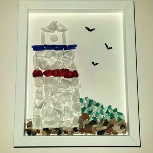 Lighthouse Made With Sea Glass, Tumbled Glass, Sea Stone and Sea ...