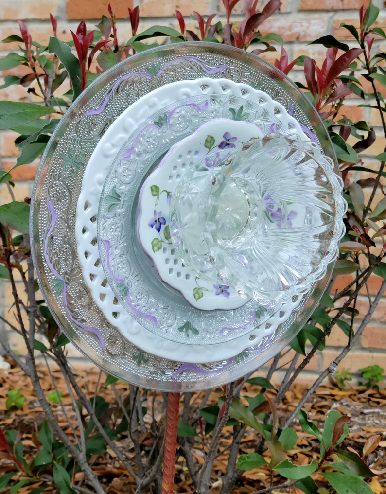 Handcrafted Original Glass Garden Art Glass Flower Plate - Etsy