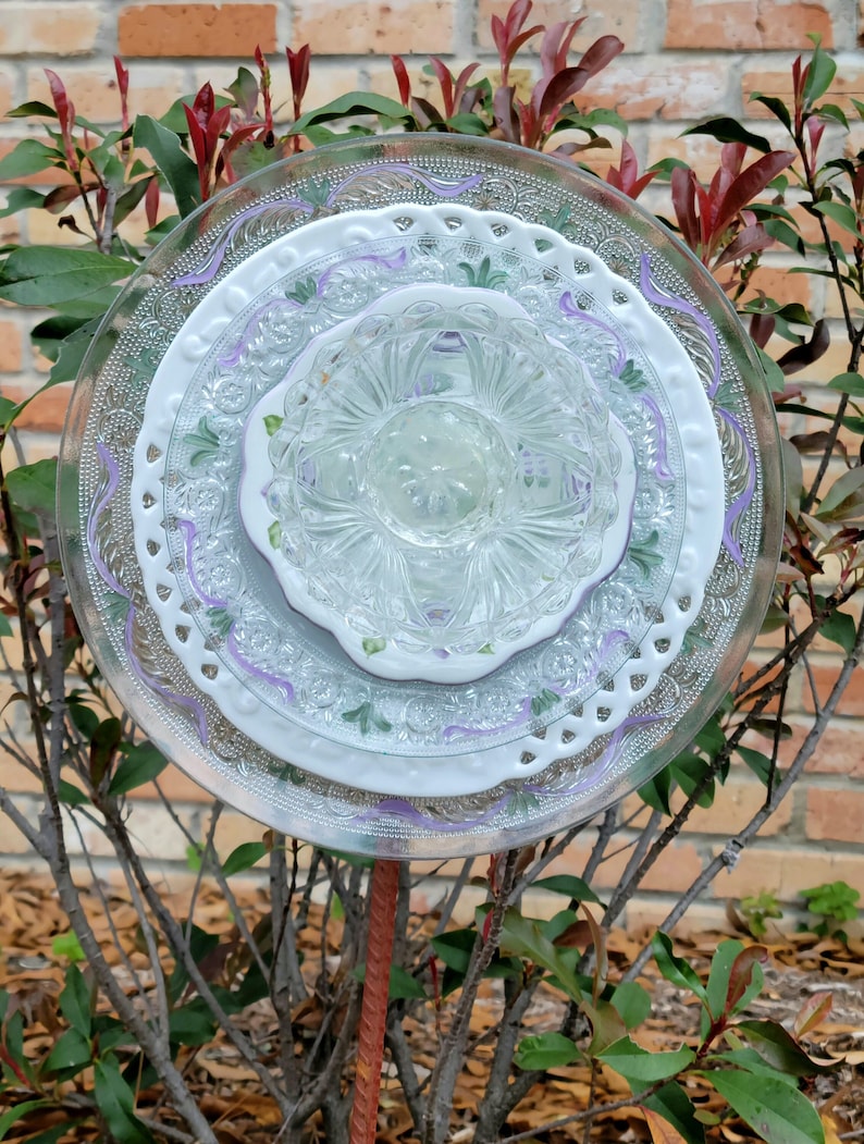Handcrafted Original Glass Garden Art Glass Flower Plate - Etsy