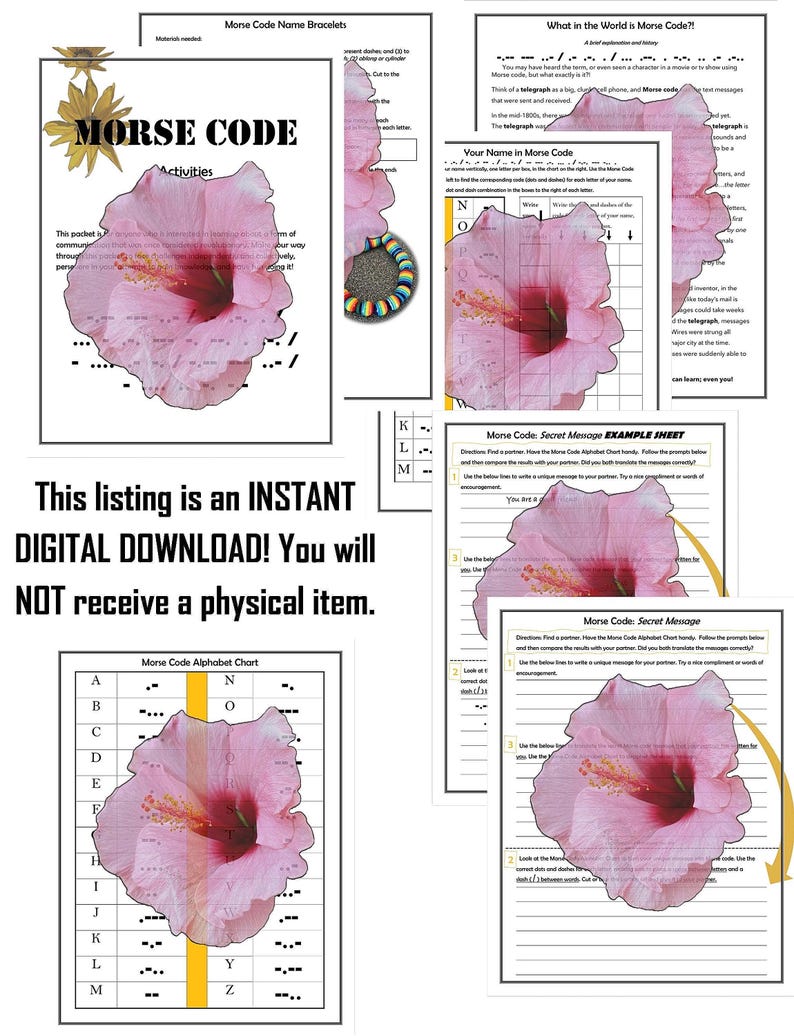 Morse Code Activities and Worksheets - Etsy