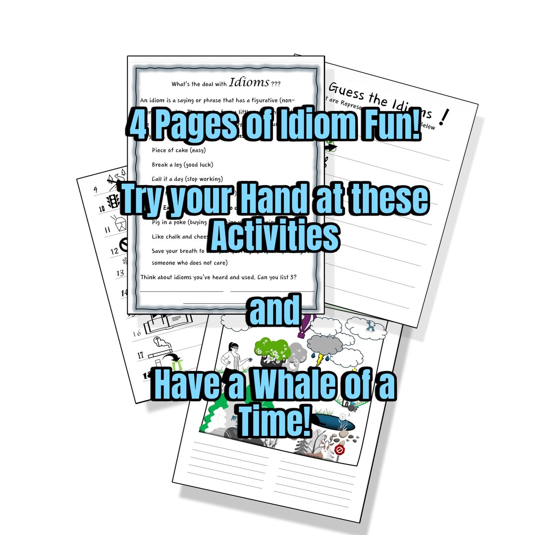 Idiom Worksheets - Guess the Saying and Search and Find Game (digital ...