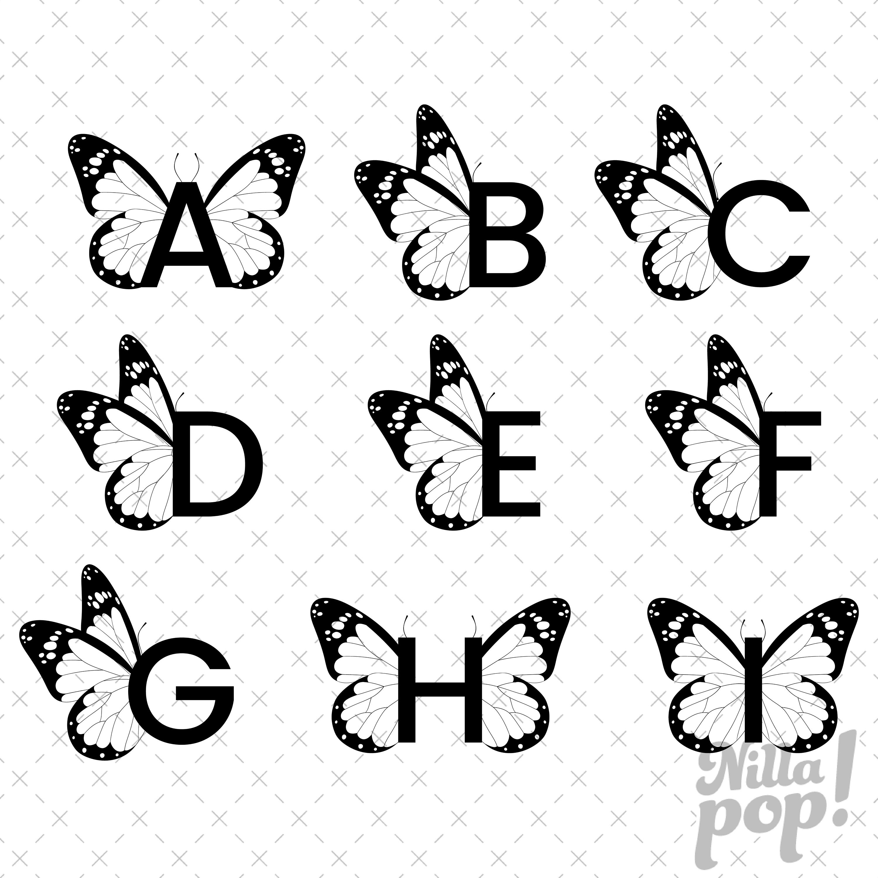Butterfly Alphabet Font Bundle - Etsy