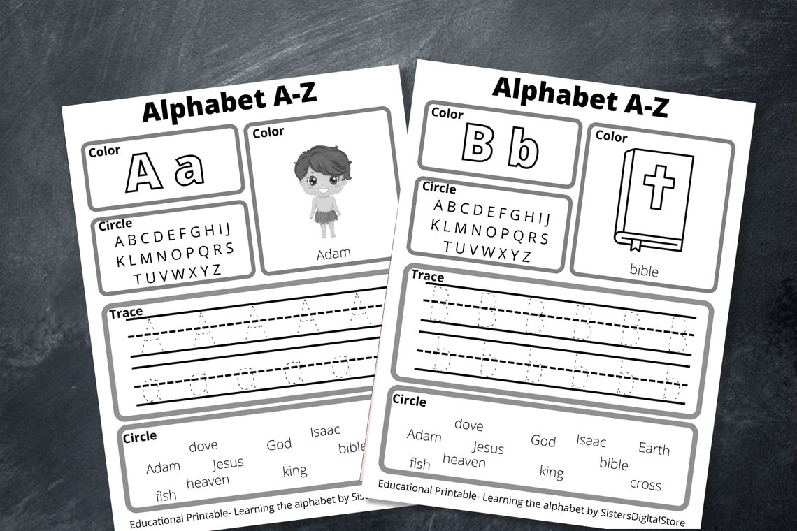 Alphabet Worksheet Digital Download, ABC Printable Worksheets ...