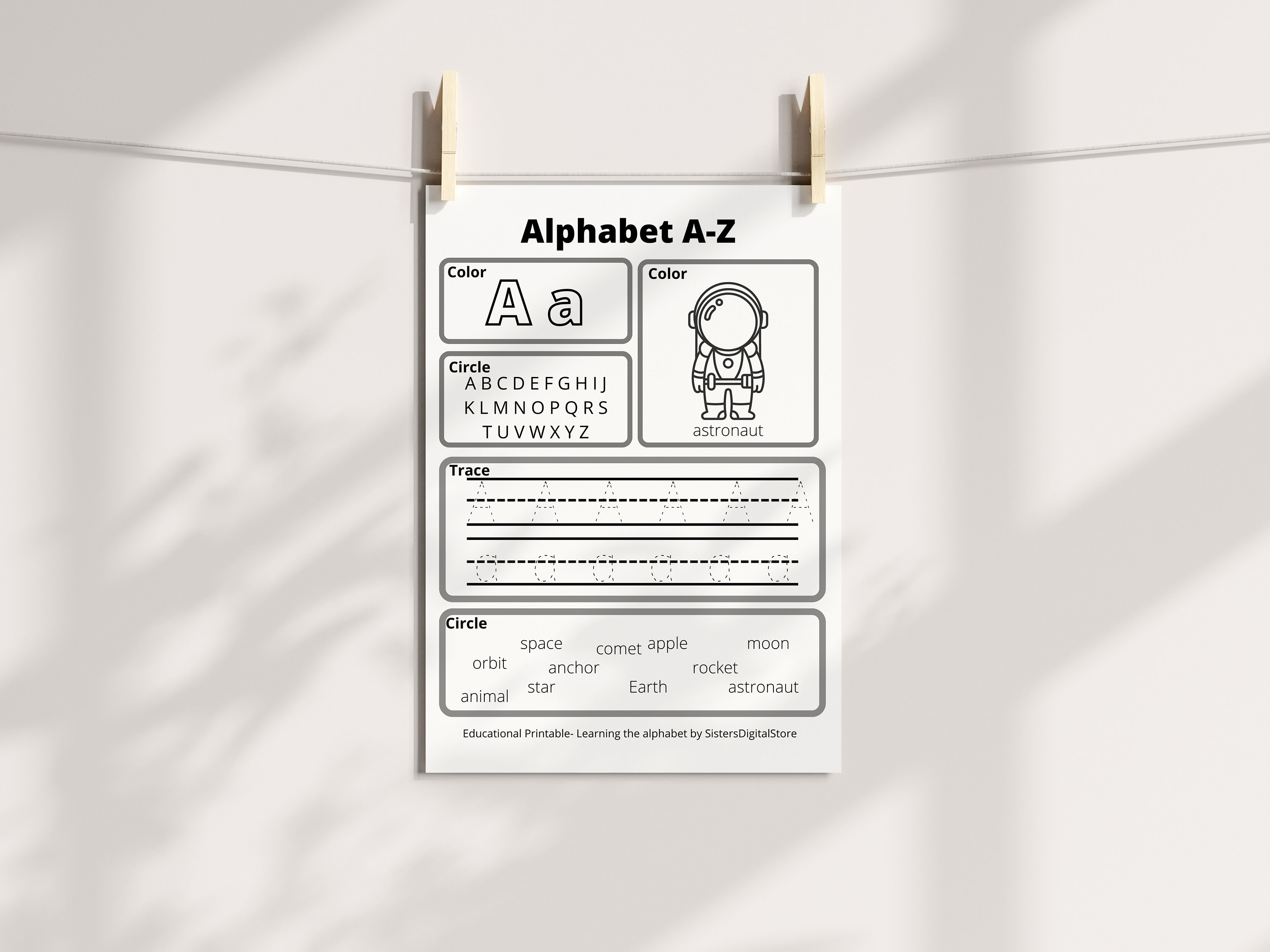 Alphabet Worksheet Digital Download, ABC Printable Worksheets ...