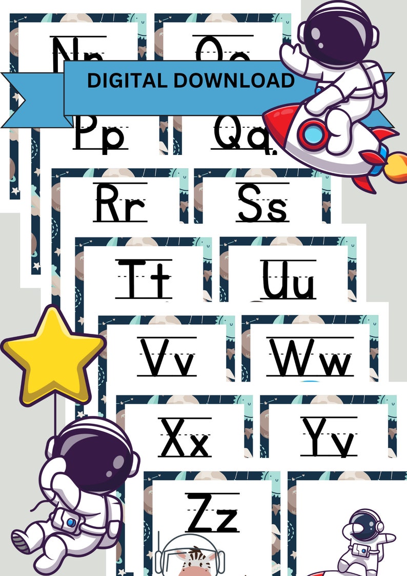 Alphabet Flashcards Digital Download, ABC Printable Flash Cards ...