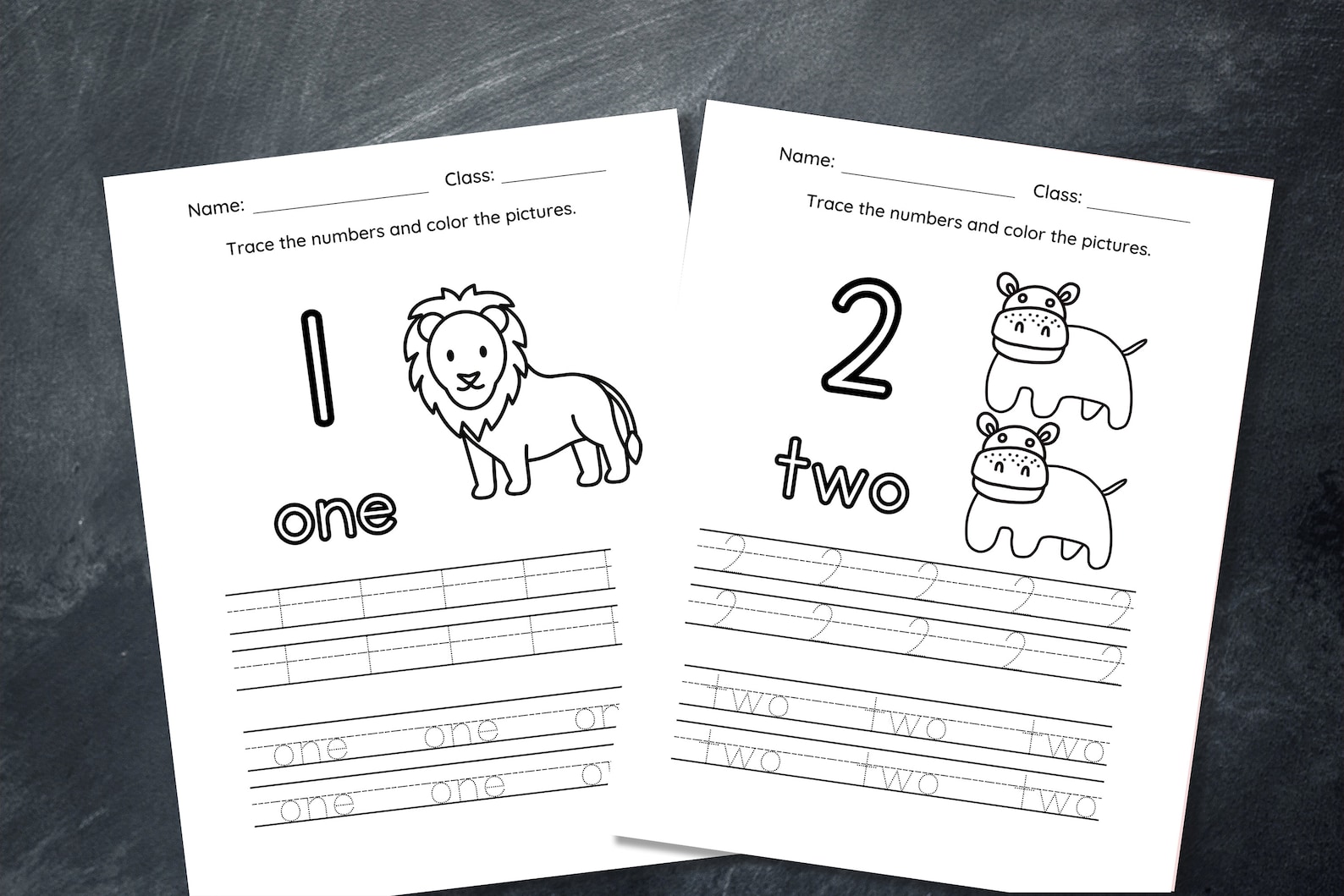 Animal Numbers Tracing Worksheet Digital Download, 123 Printable ...