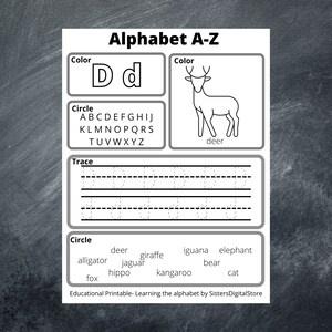 Alphabet Worksheet Digital Download, ABC Printable Worksheets ...