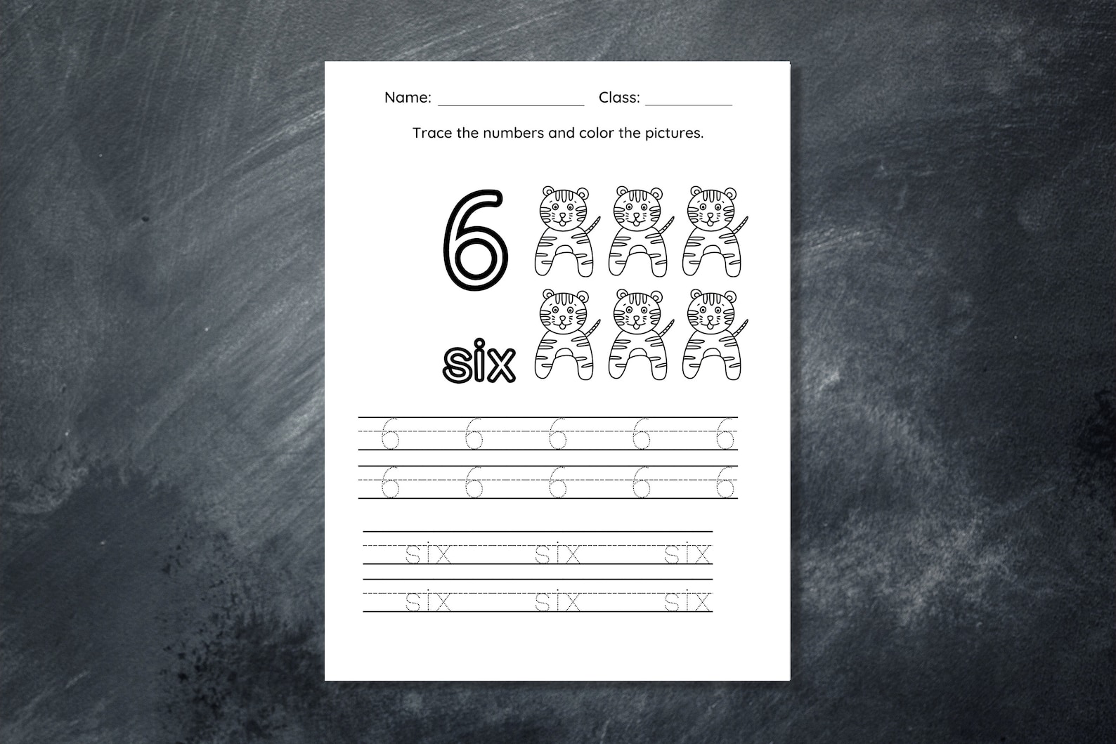 Animal Numbers Tracing Worksheet Digital Download, 123 Printable ...
