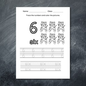 Animal Numbers Tracing Worksheet Digital Download, 123 Printable ...