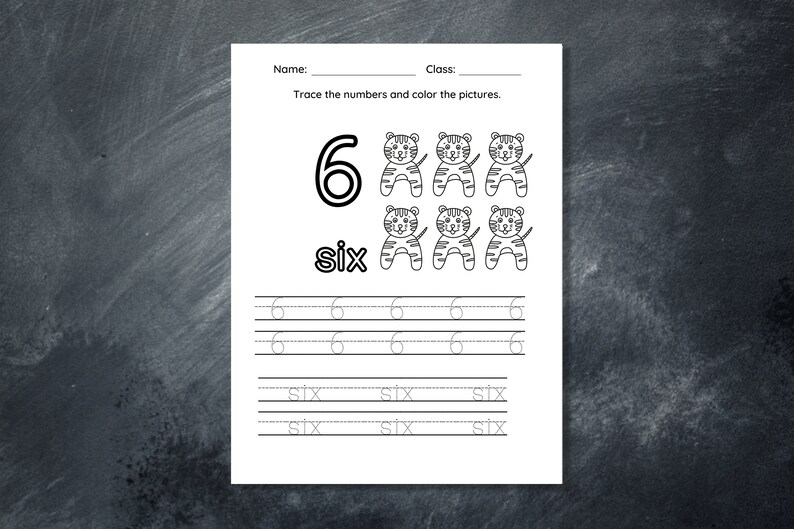 Animal Numbers Tracing Worksheet Digital Download 123 - Etsy