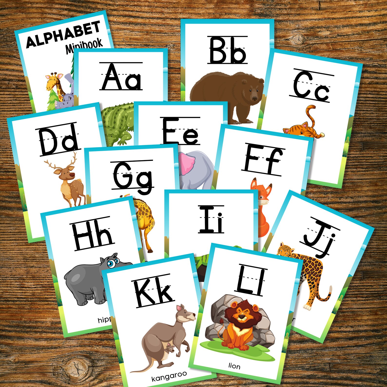 Alphabet Flashcards Digital Download, ABC Printable Flash Cards ...