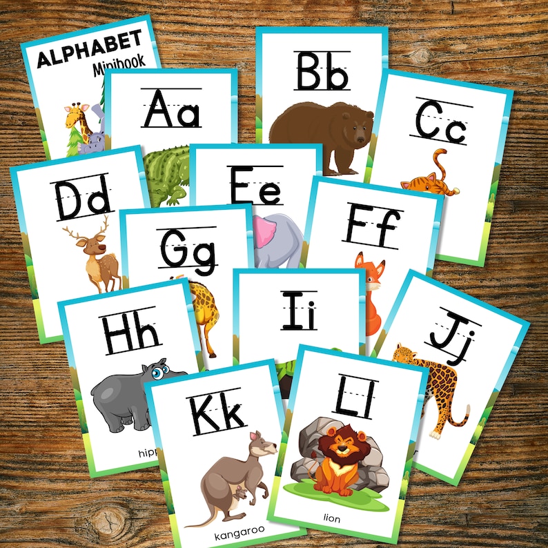 Alphabet Flashcards Digital Download, ABC Printable Flash Cards ...