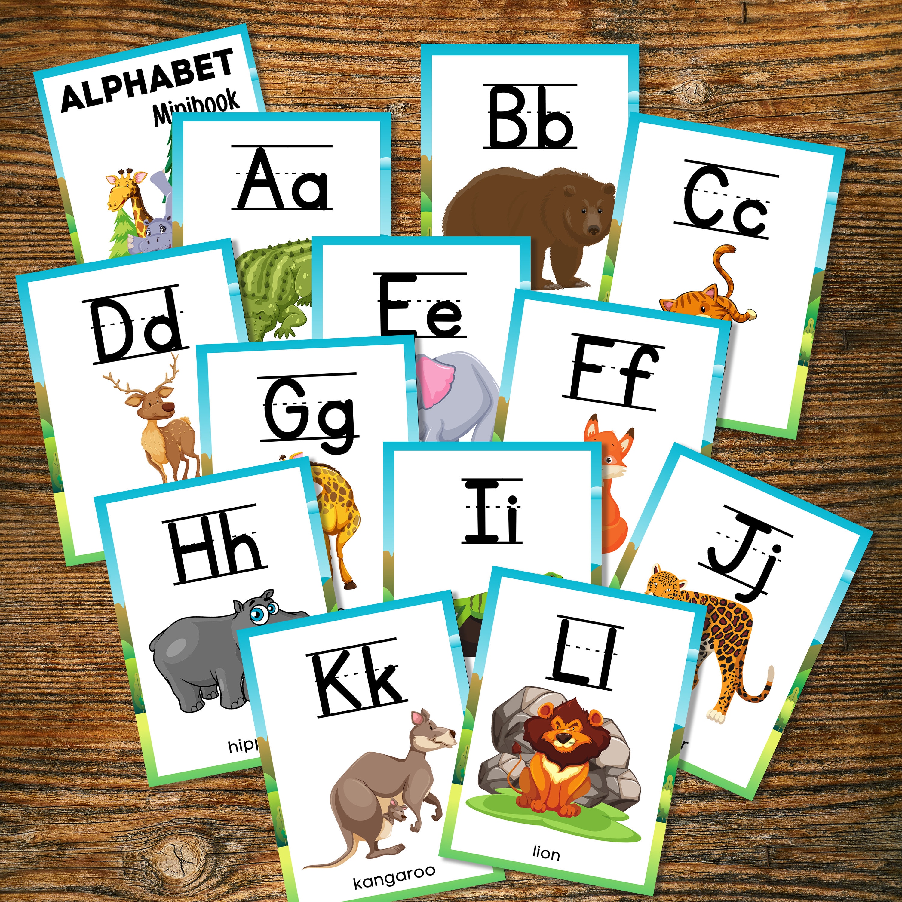 Alphabet Flashcards Digital Download, ABC Printable Flash Cards ...