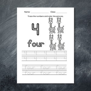 Animal Numbers Tracing Worksheet Digital Download, 123 Printable ...