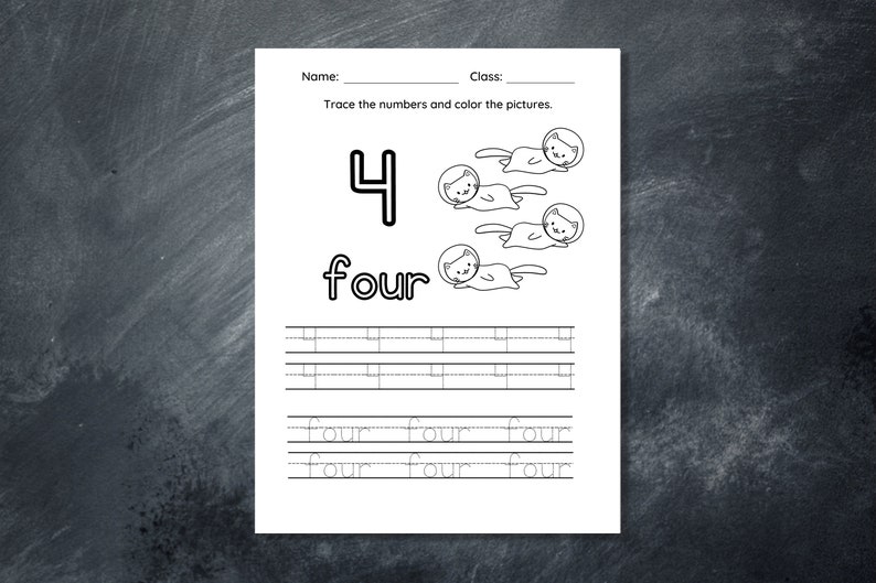 Astronaut Numbers Worksheet Digital Download, 123 Printable Worksheets ...