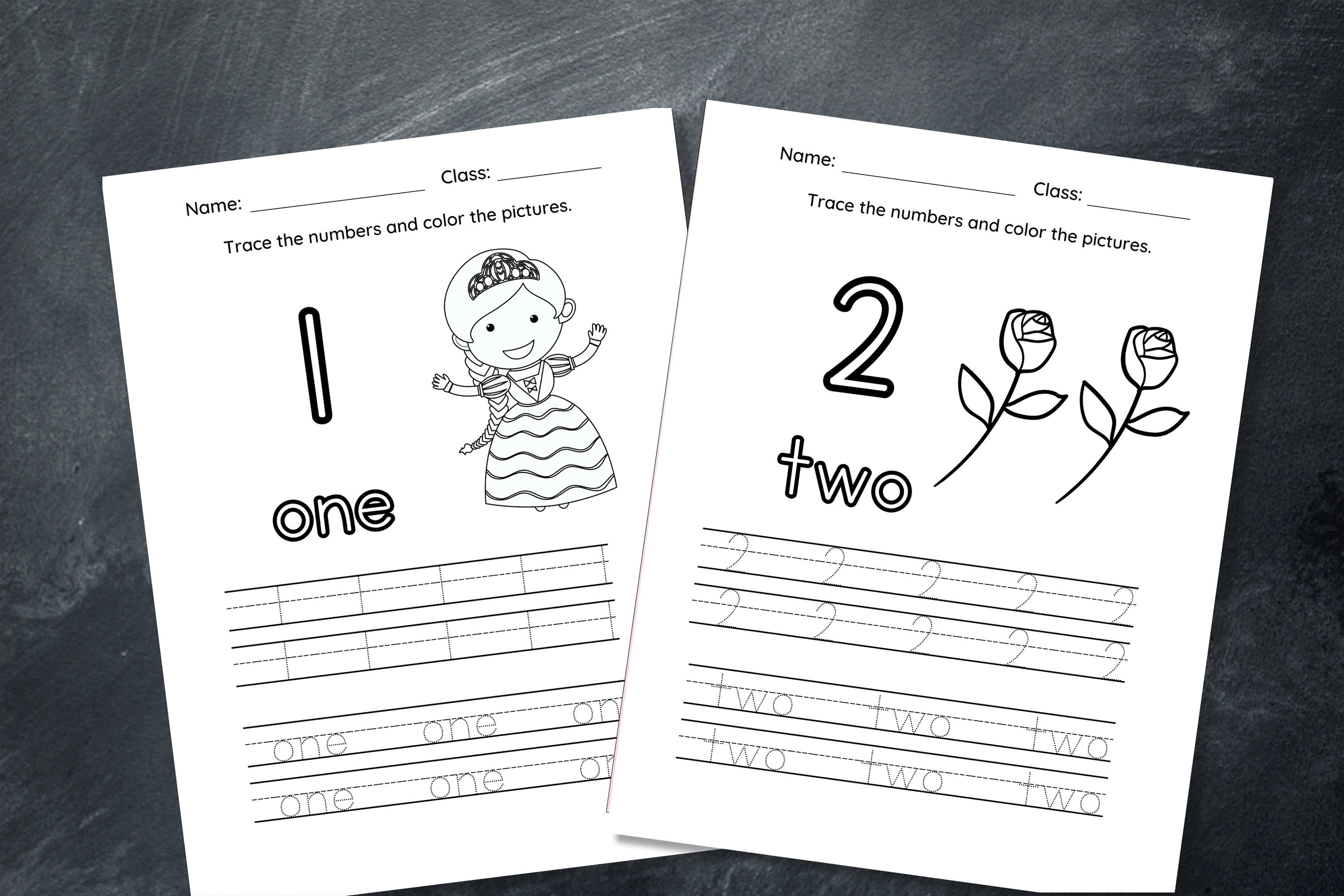 Princess Numbers Worksheet Digital Download, 123 Printable Worksheets ...