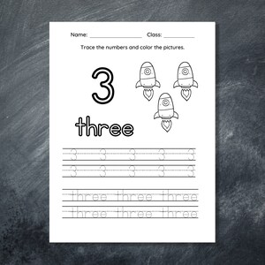 Astronaut Numbers Worksheet Digital Download, 123 Printable Worksheets ...