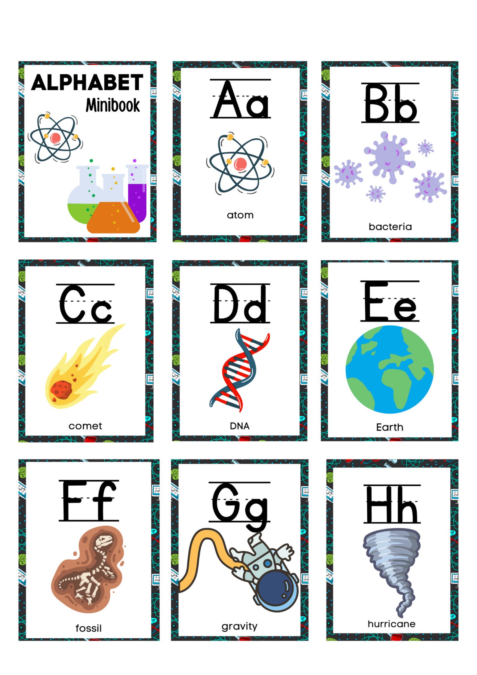 Alphabet Flashcards Digital Download, ABC Printable Flash Cards ...