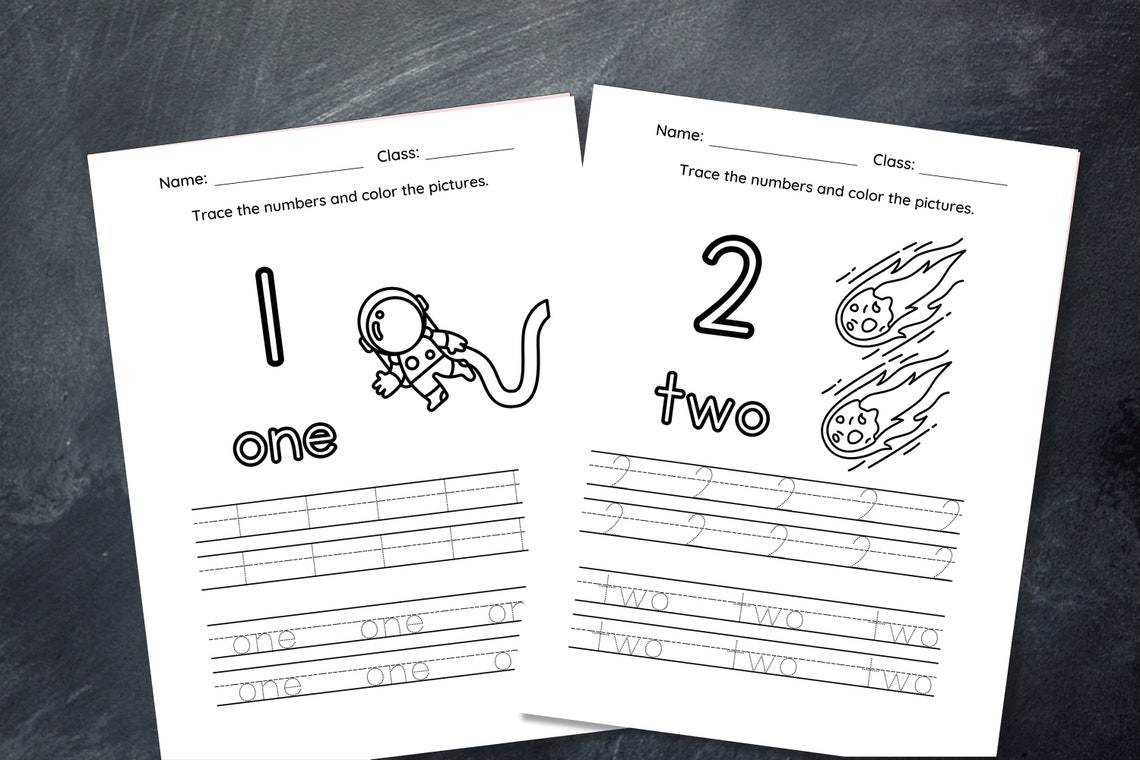 Astronaut Numbers Worksheet Digital Download, 123 Printable Worksheets ...