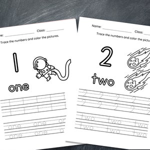 Astronaut Numbers Worksheet Digital Download, 123 Printable Worksheets ...