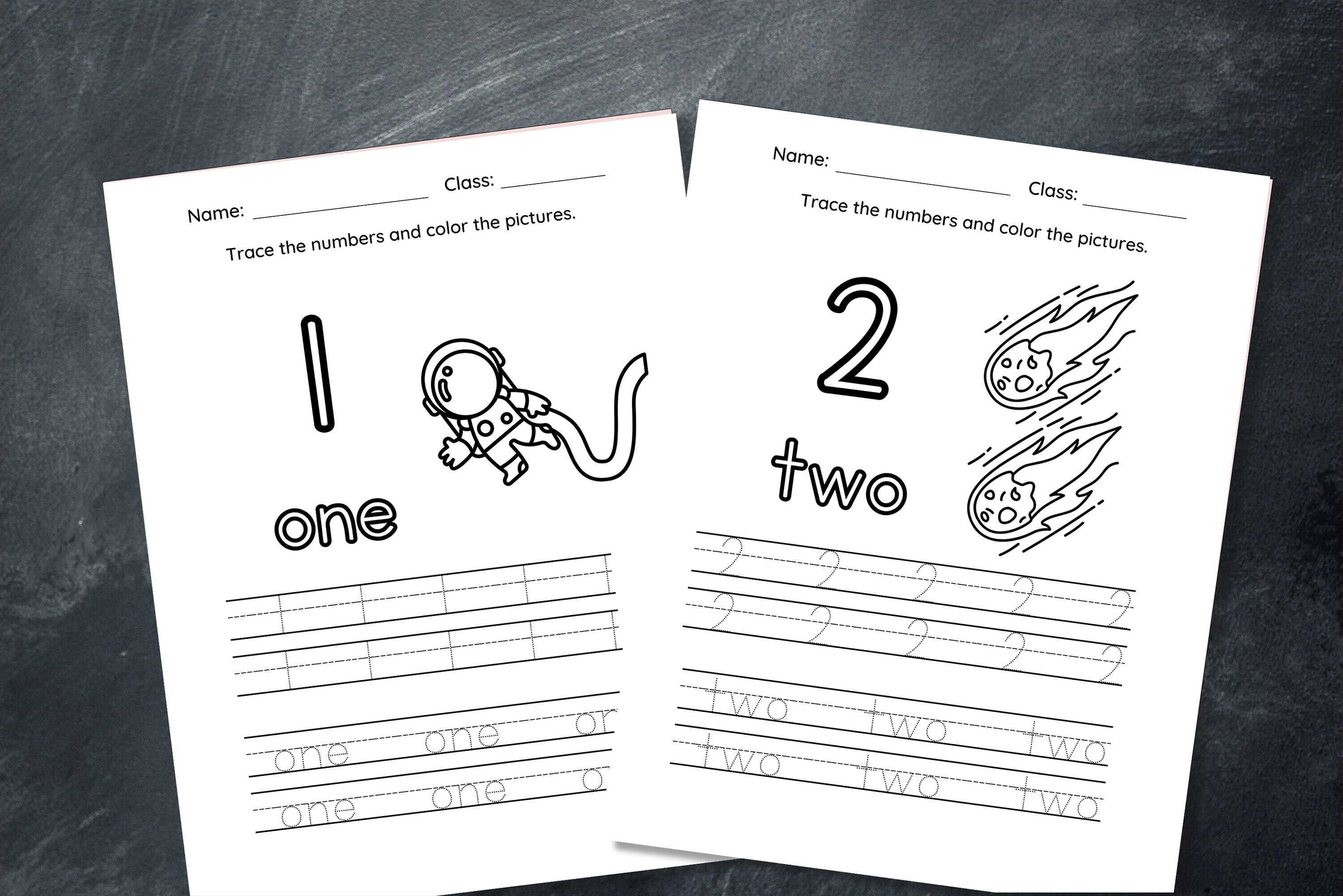 Astronaut Numbers Worksheet Digital Download, 123 Printable Worksheets ...