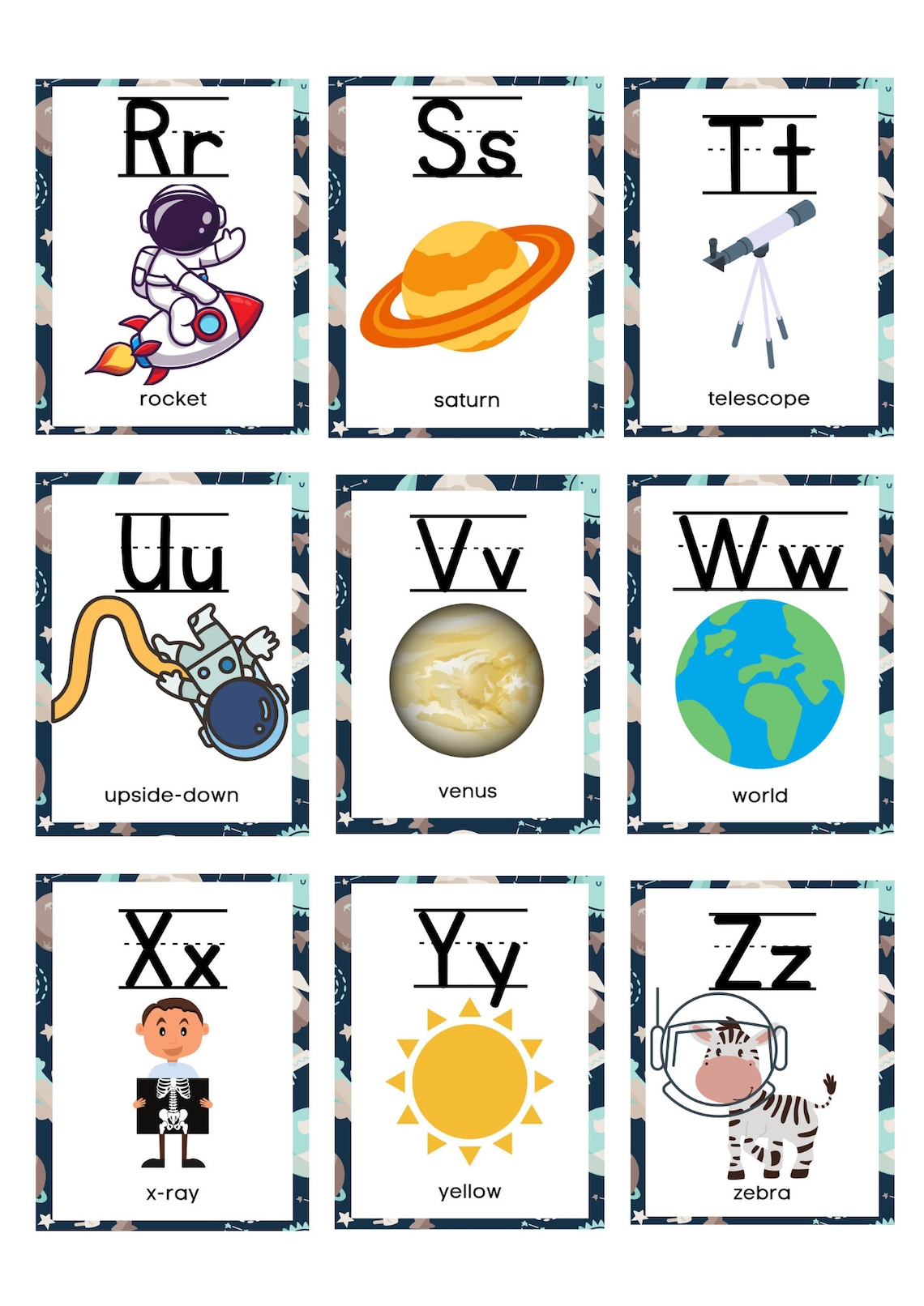 Alphabet Flashcards Digital Download, ABC Printable Flash Cards ...