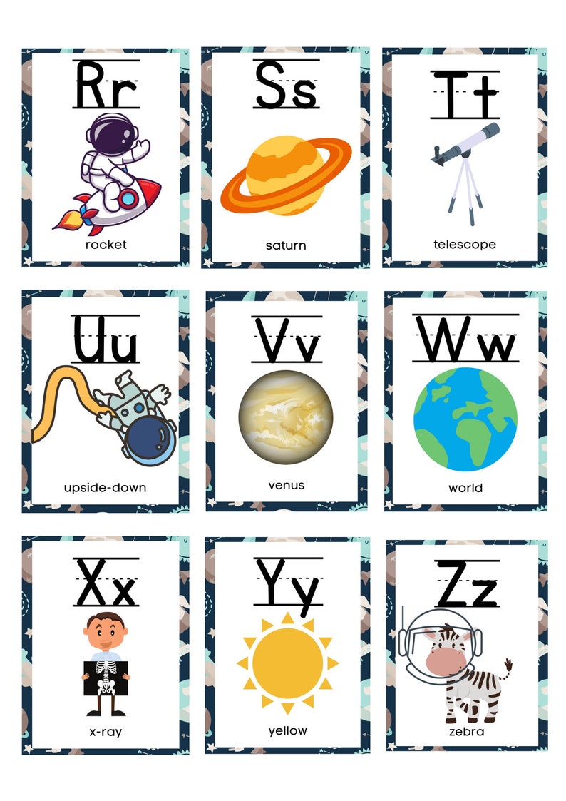 Alphabet Flashcards Digital Download, ABC Printable Flash Cards ...