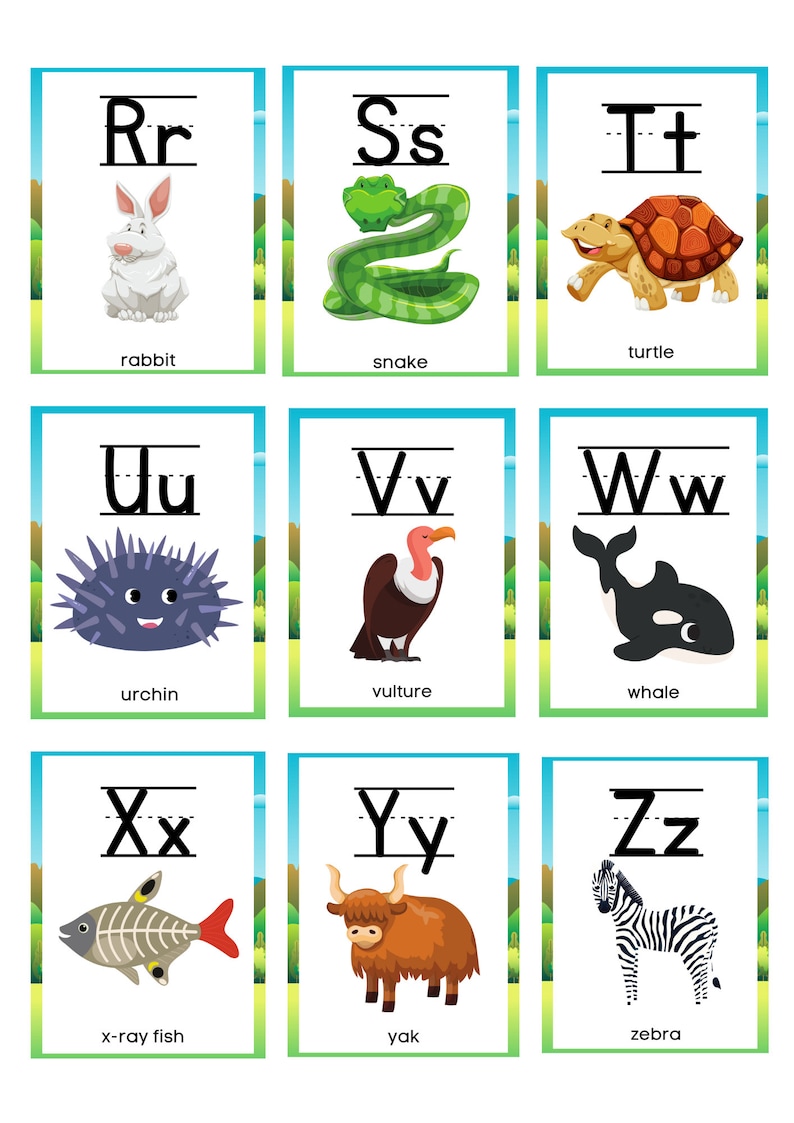 Alphabet Flashcards Digital Download, ABC Printable Flash Cards ...